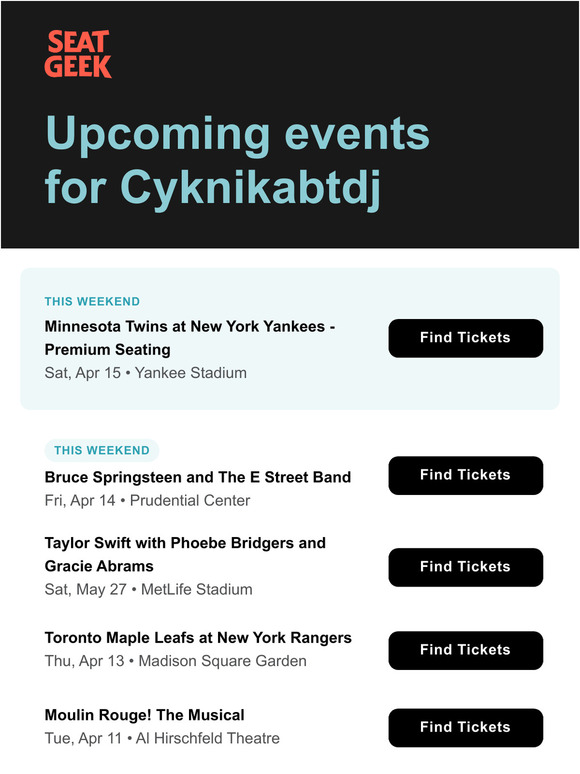 SeatGeek: New York Yankees / Bruce Springsteen and The E Street Band ...