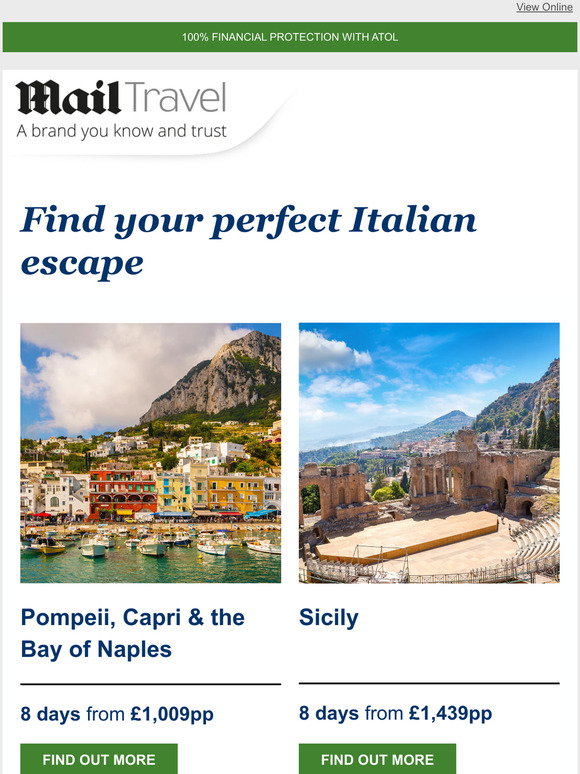 Daily Mail Experiences: Find your perfect Italian escape | Milled