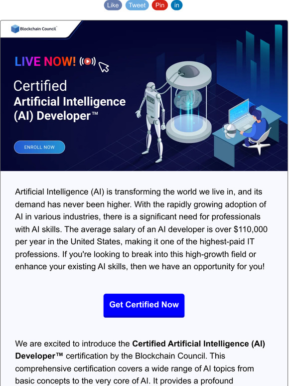 Blockchain Council: 📢[Announcement] Certified Artificial Intelligence ...