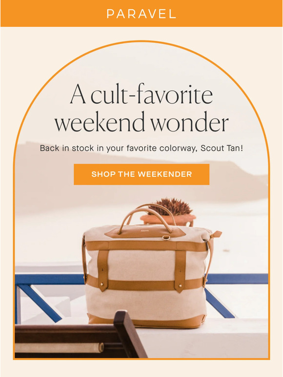 Paravel: Back in Stock: The Weekender in Scout Tan | Milled