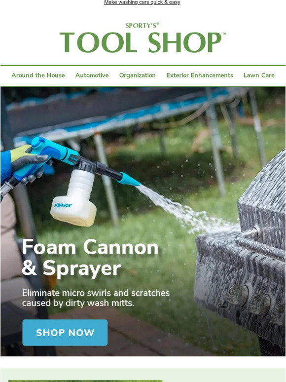 Sporty's Tool Shop: [Foam Cannon] Turns Any Hose Into A Touchless ...