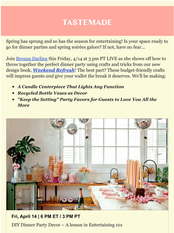 Tastemade: DIY Dinner Party Decor | Milled