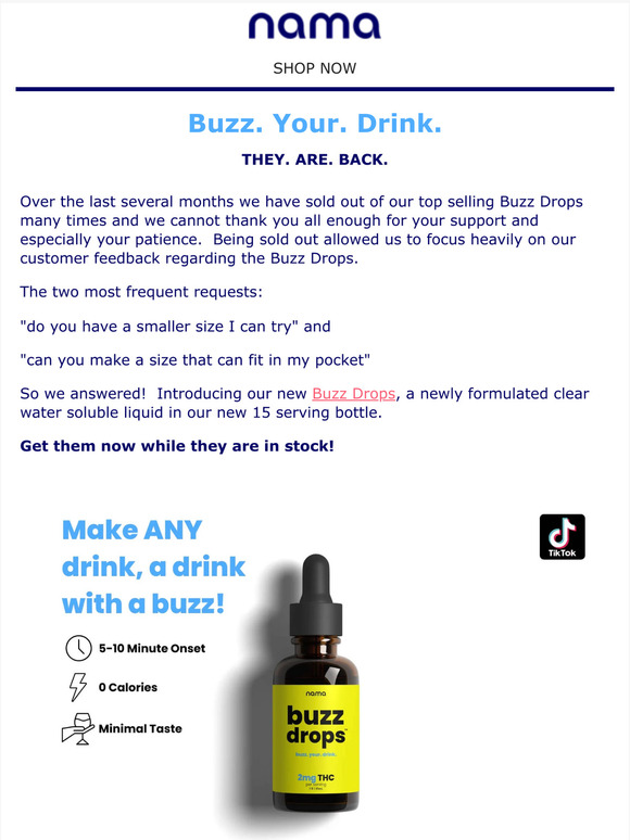 Nama: BUZZ DROPS ARE BACK ... FINALLY 🍸🍷🍹 ☁️ ☀️ | Milled