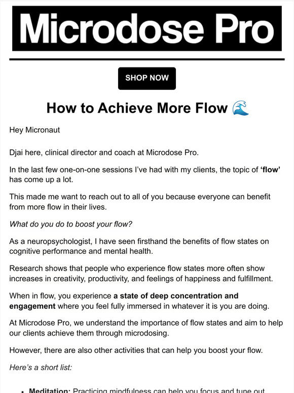 Microdose NL: How to Achieve More Flow 🌊 | Milled