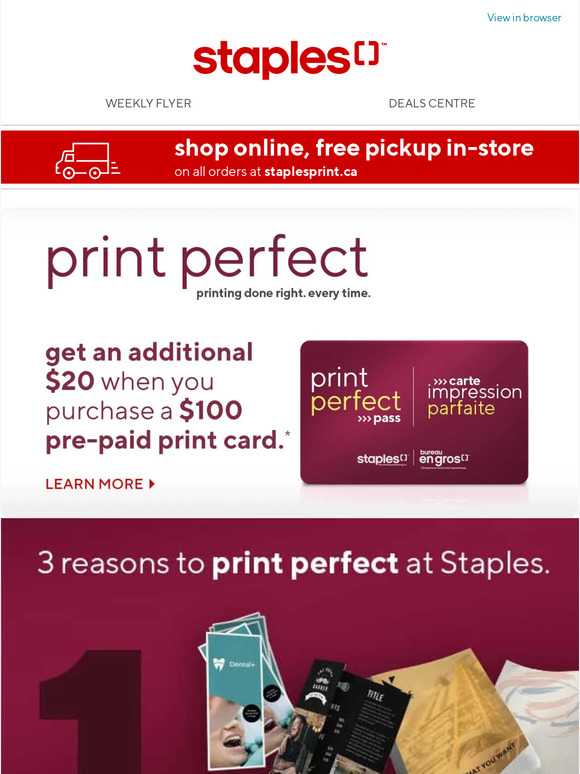 Staples: Print Perfect! Find out how to get an extra $20 | Milled