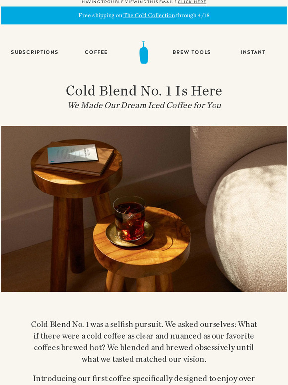 Blue Bottle Coffee: Introducing Cold Blend No. 1 | Milled