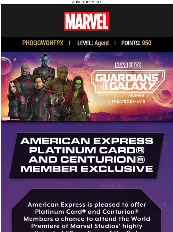 Marvel: American Express Platinum Card® and Centurion® Member Exclusive ...