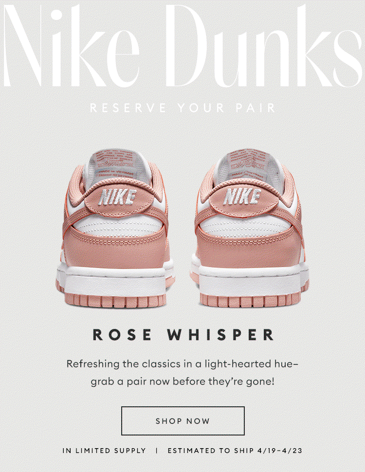 Carbon38: ATTN: Nike Dunks in Rose 🌷 | Milled