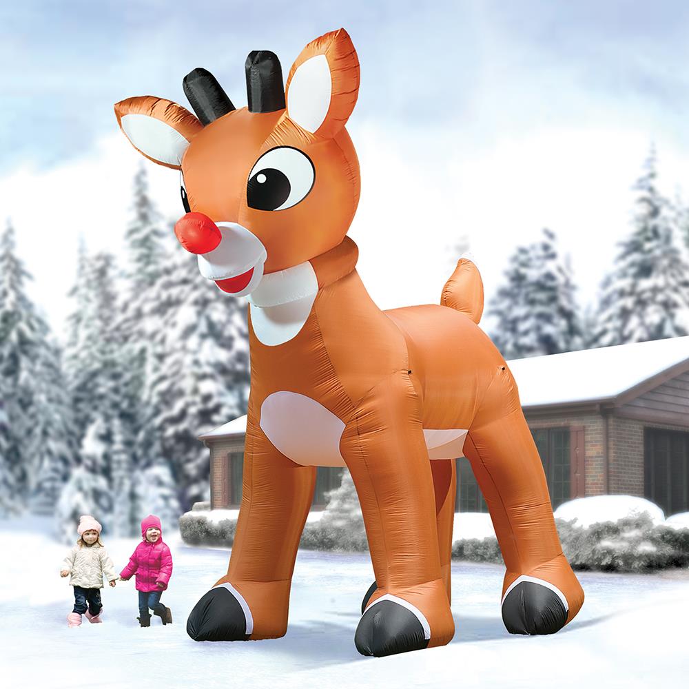 Hammacher Schlemmer: The 15' Inflatable Rudolph With Blinking Nose and ...