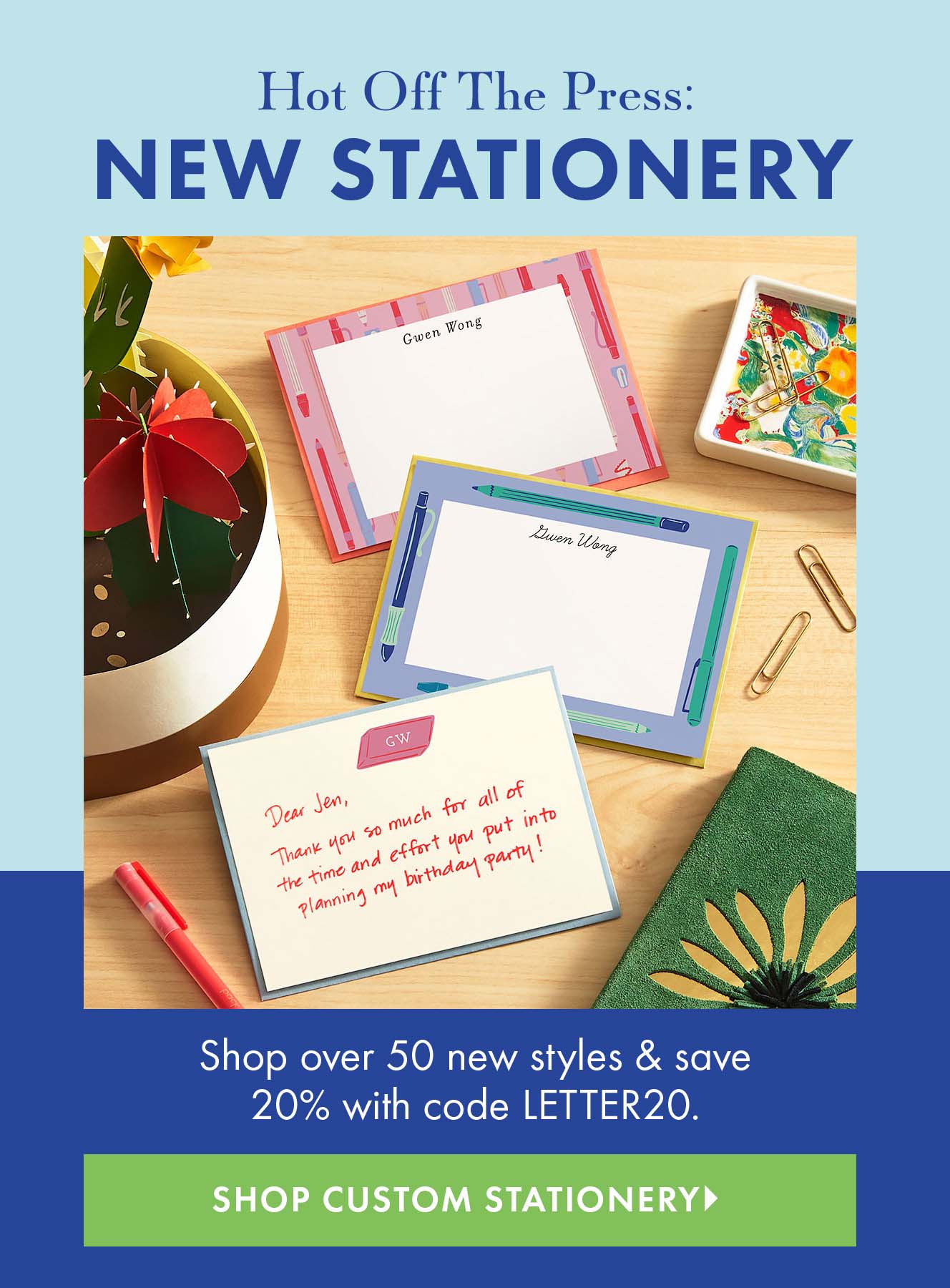 Paper Source: For You: Over 50 New Stationery Styles to Customize! | Milled