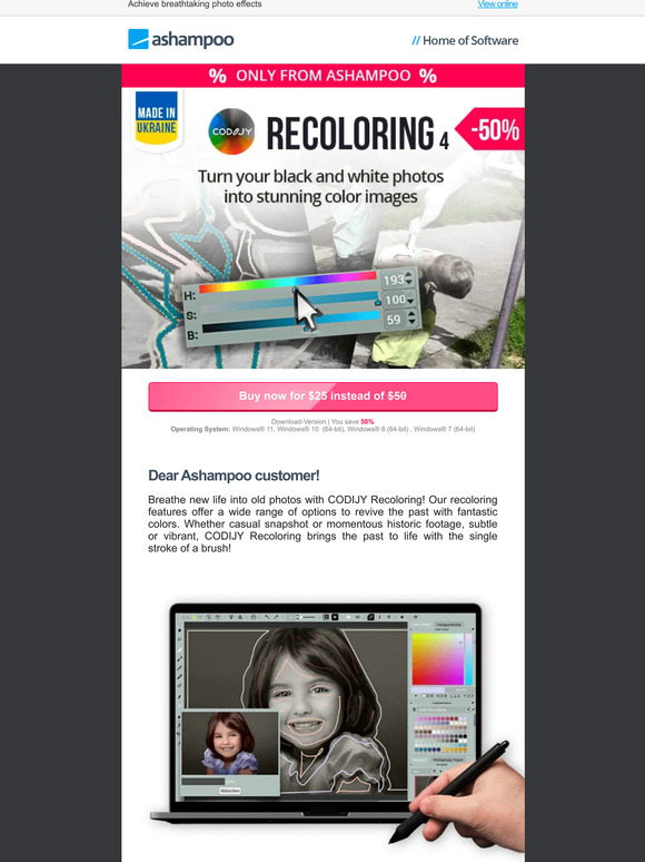 Ashampoo: Turn your black and white photos into stunning color images ...