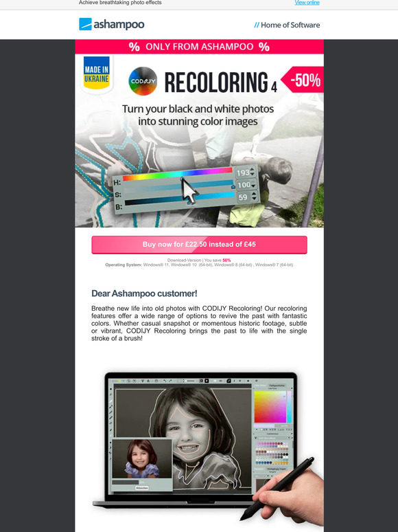 Ashampoo: Turn your black and white photos into stunning color images ...