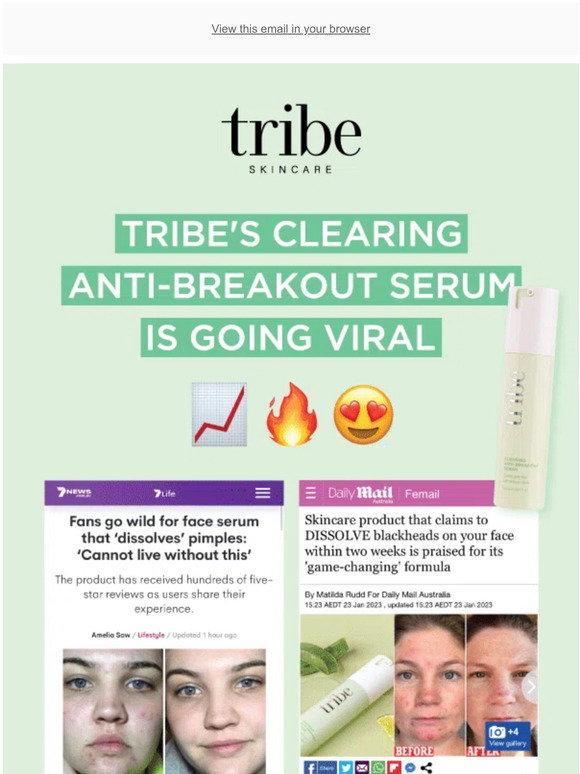 Tribe Skincare: Tribe's Clearing Anti-Breakout Serum is going VIRAL📈 ...