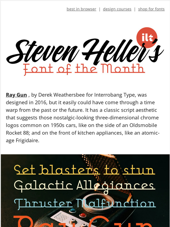 I Love Typography: 💥⚡Steven Heller's Font of the Month: Ray Gun | Milled