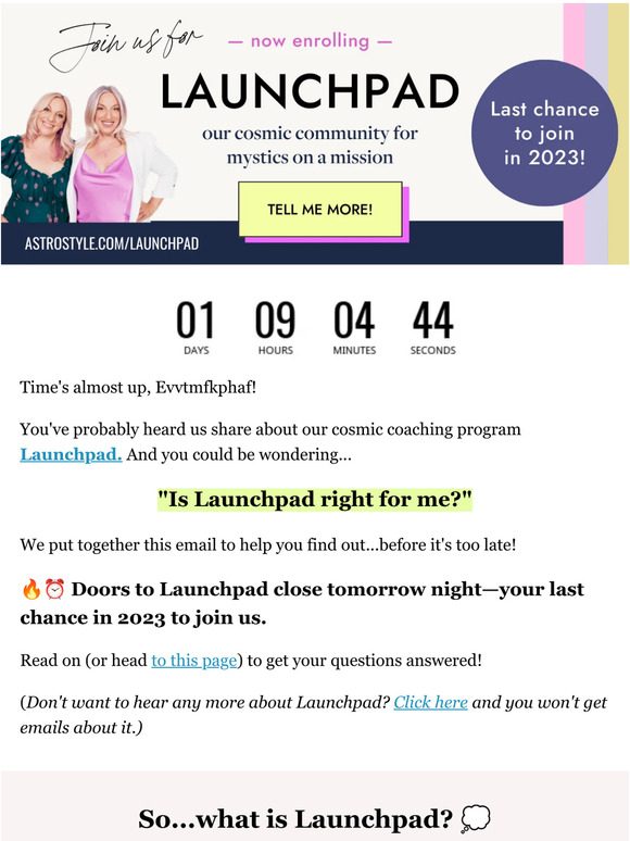 The AstroTwins: 🔥Launchpad closes in 24 Hours⏳ - all aboard! | Milled