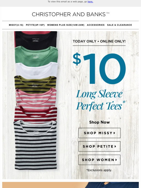Christopher & Banks: A Perfect Deal, Only $10. | Milled