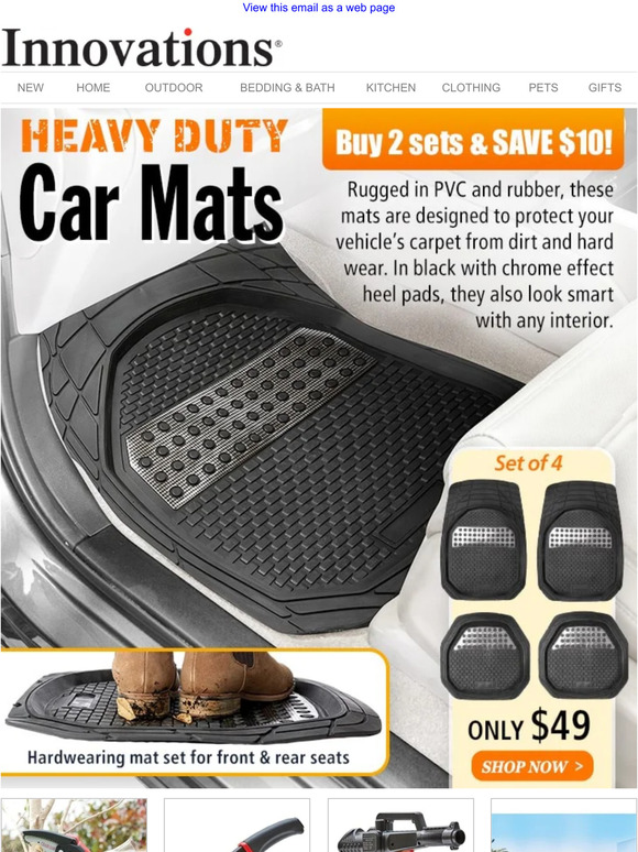 Innovations: Heavy Duty Car Mats | Buy 2 sets and save! | Milled