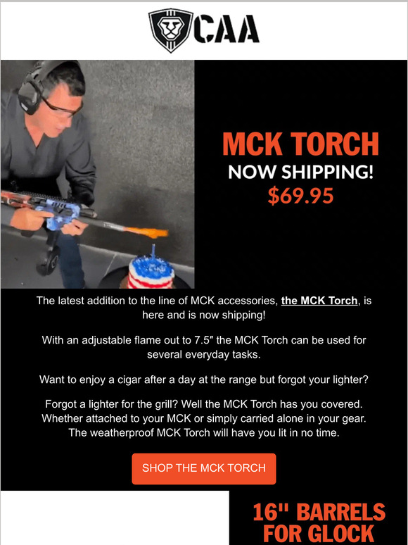 CAA: MCK Torch Now Shipping Plus Some New 16 Inch Barrels and Our MCK ...