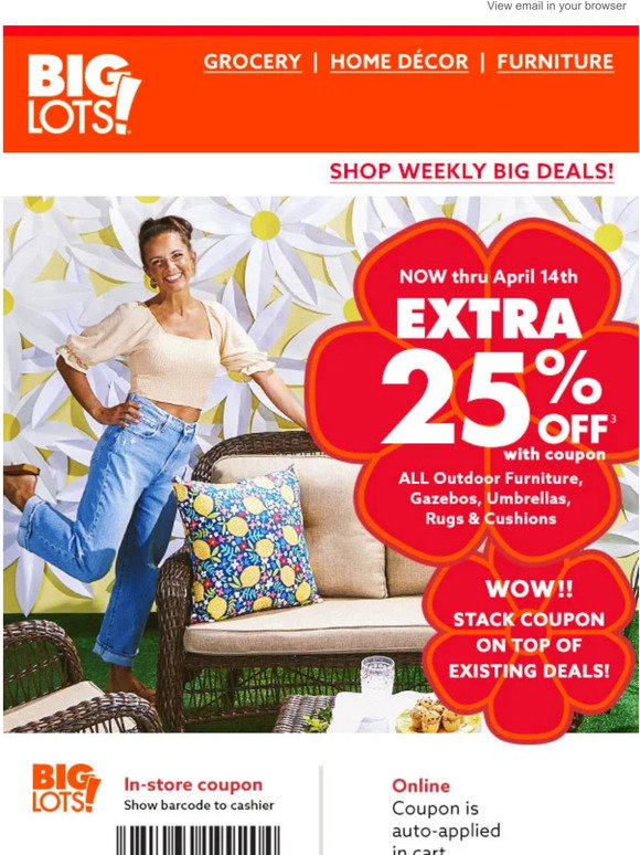 Big Lots: Patio furniture and accessories at wow-worthy prices! 👀 | Milled
