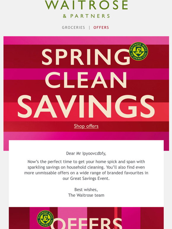 Waitrose: Save money on spring cleaning with Waitrose | Milled