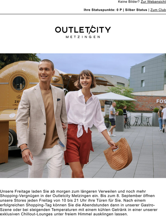 Outletcity: Ab sofort! Langer Freitag bis 21 Uhr | Milled