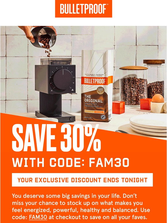 Bulletproof: 30% off EVERYTHING you love | Milled