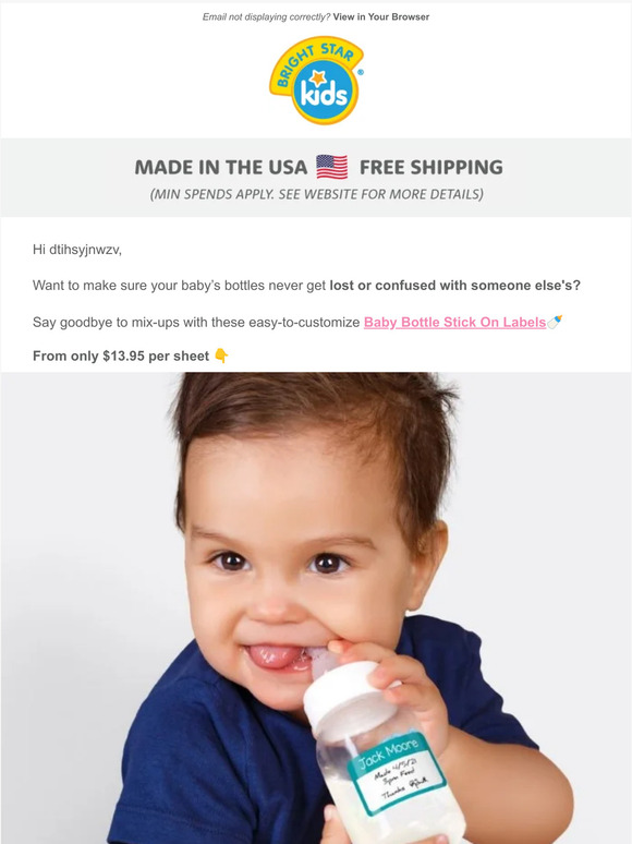Bright Star Kids: Perfect Labels for Baby Bottles 🍼 | Milled