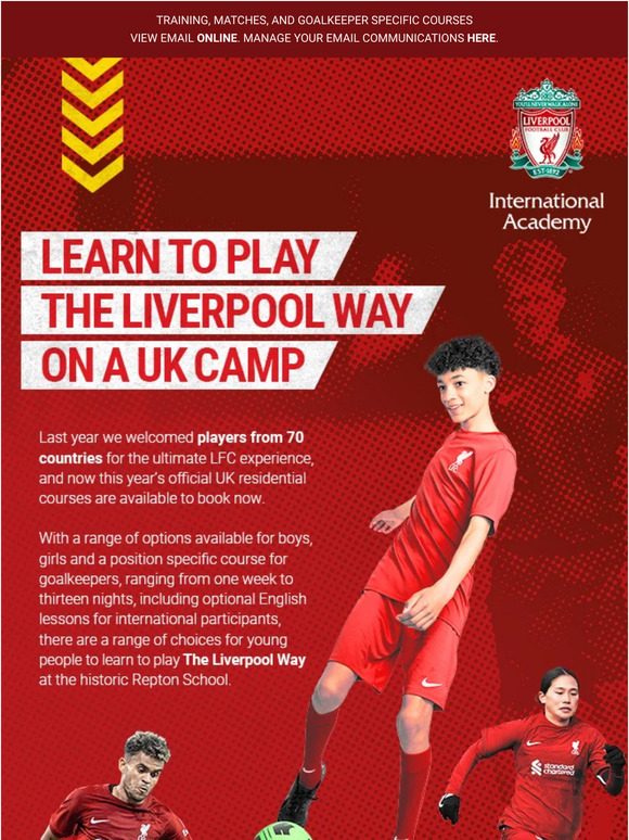 Liverpool FC: Learn to play The Liverpool Way on a UK camp | Milled