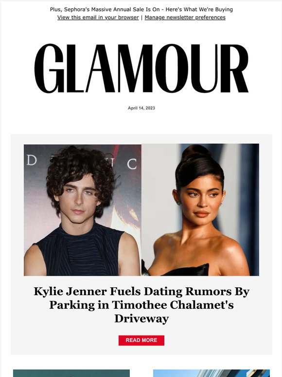 Glamour: Kylie Jenner Fuels Dating Rumors By Parking in Timothee ...