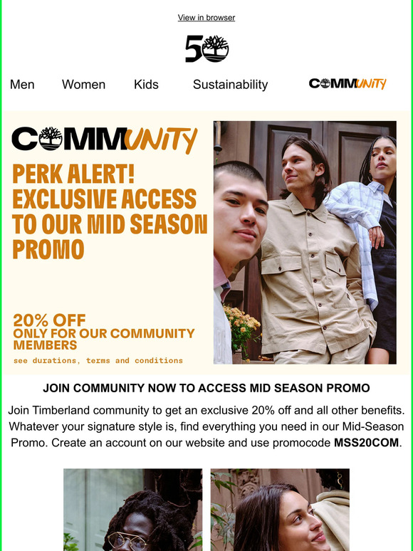 Timberland: Join community and enjoy Mid season Promo | Milled