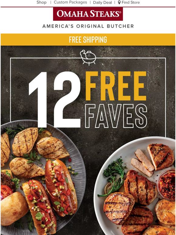 OmahaSteaks.com, Inc.: 12 FREE Faves: Pork Chops, Chicken Breasts and ...