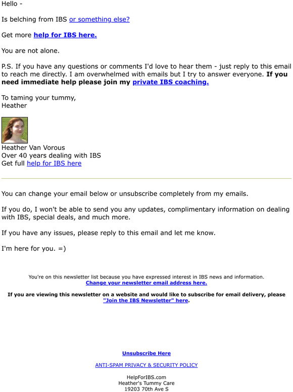 Heather's Tummy Care: IBS news flash. Is belching from IBS or something ...