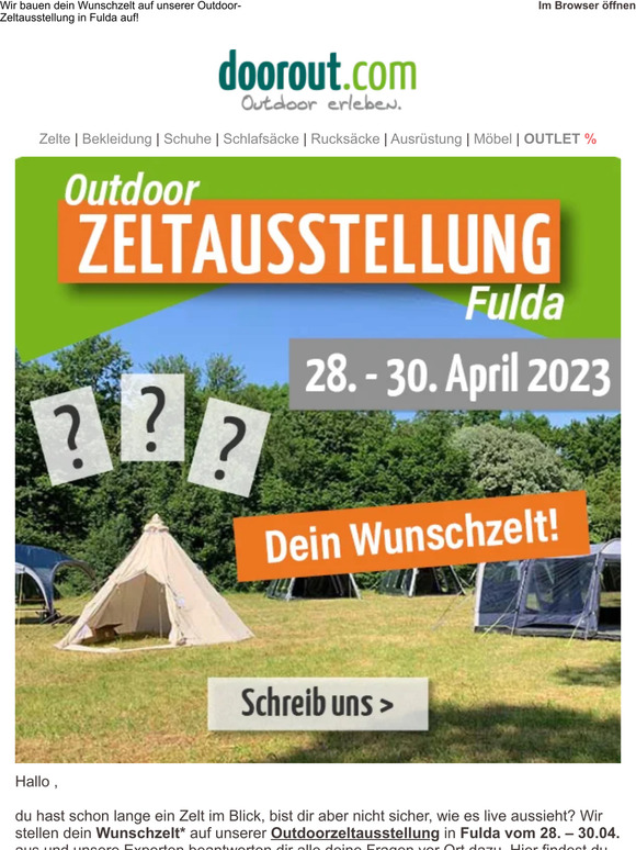 Doorout: Dein Wunschzelt auf der Outdoor-Zeltausstellung | Milled