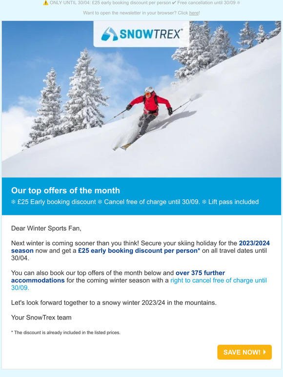 SnowTrex: The top offers of the month | Milled