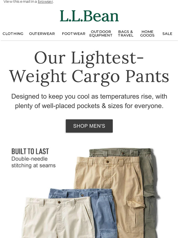 L.L.Bean: Our Popular Tropic-Weight Cargo Pants | Milled
