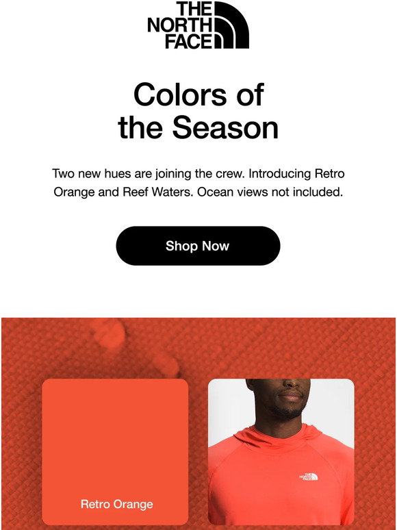 The North Face: New color alert: Retro Orange and Reef Waters | Milled