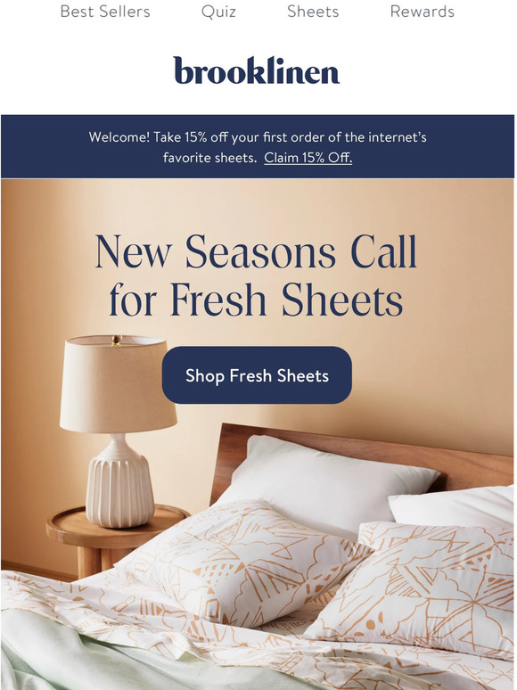 Brooklinen: Have you seen our new sheet colors? | Milled