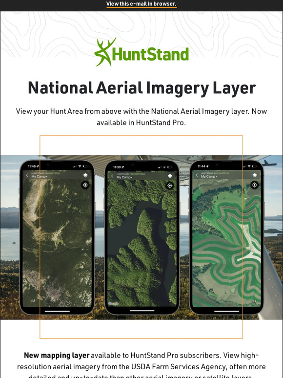 HuntStand: New Aerial Imagery Layer in HuntStand Pro | Milled