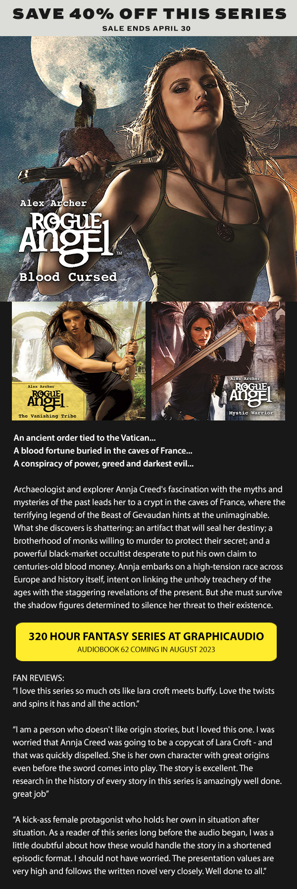 GraphicAudio: Rogue Angel series by Alex Archer is 40% Off! Fantasy ...