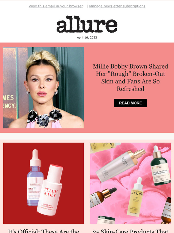 Allure: Millie Bobby Brown Shared Her "Rough" Broken-Out Skin and Fans ...
