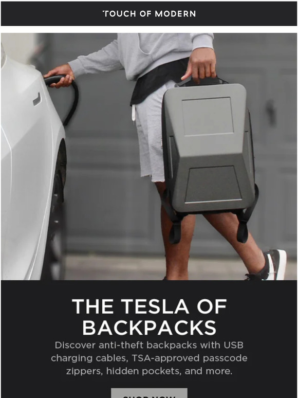 Touch of Modern: Tesla Cybertruck-Inspired Backpacks Loaded with ...