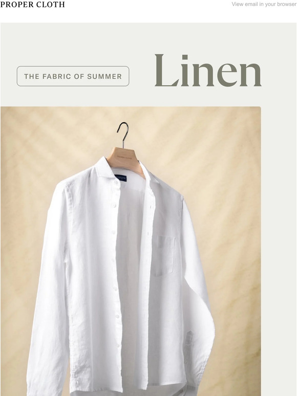 Proper Cloth: The Linen Collection ft. Shirts & Suiting | Milled