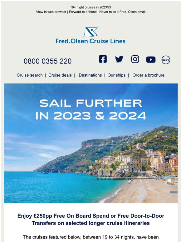 Fred Olsen Cruise Lines: Set sail for far-flung destinations | Milled