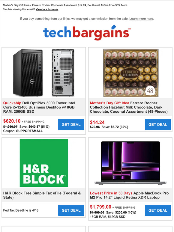 TechBargains: Price Drop on Apple Computers from $500 | Free H&R Block ...