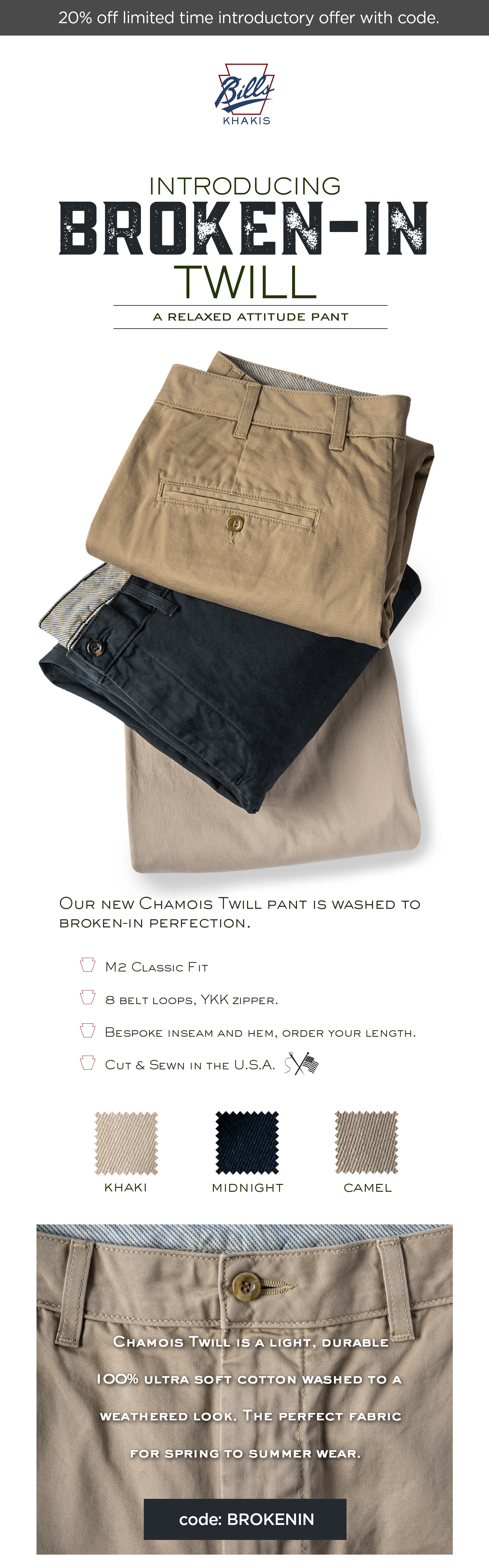 Bills Khakis: Introducing Broken-In Twill! A relaxed attitude pant ...