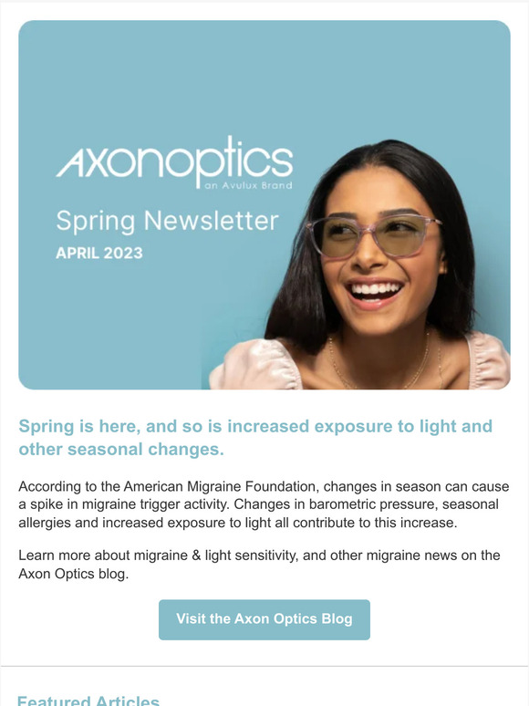 Axon Optics: Axon Optics Spring Newsletter - April 2023 🌸 | Milled