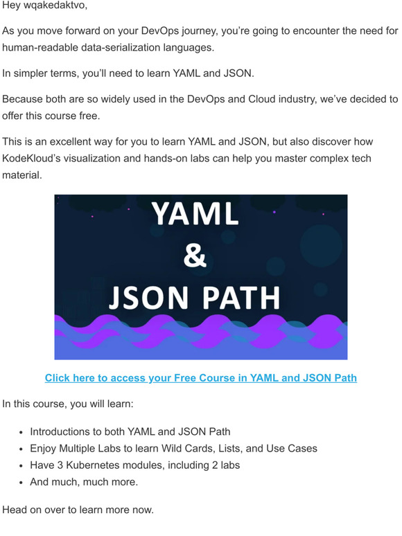 KodeKloud: Free Course: Master YAML and JSON Path | Milled