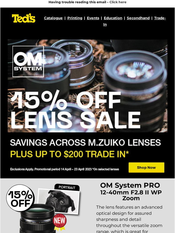 Ted's Cameras: Olympus O-M System Massive Lens Sale! | Milled