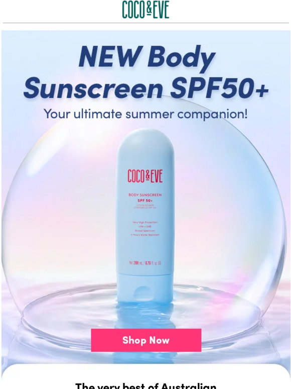 Coco & Eve: NEW! Weightless Body Sunscreen SPF50+ | Milled