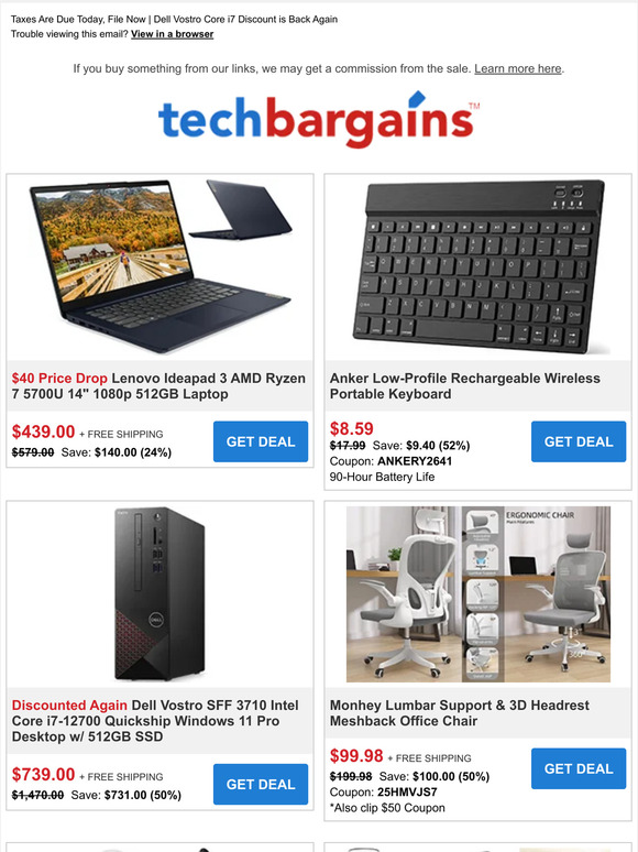 TechBargains: Lenovo IdeaPad Ryzen 7 Laptop $440 | $9 Anker Wireless ...